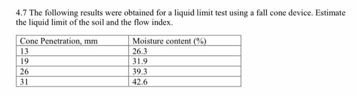 Solved 4.7 The following results were obtained for a liquid | Chegg.com