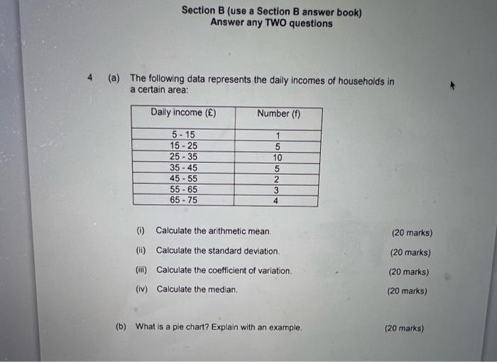 Solved Section B (use a Section B answer book) Answer any | Chegg.com