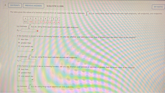 Solved 2. 3/6 POINTS | PREVIOUS ANSWERS SCALCET8 5.2.008. MY | Chegg.com Solved 2. 3/6 POINTS | PREVIOUS ANSWERS SCALCET8 5.2.008. MY | Chegg.com