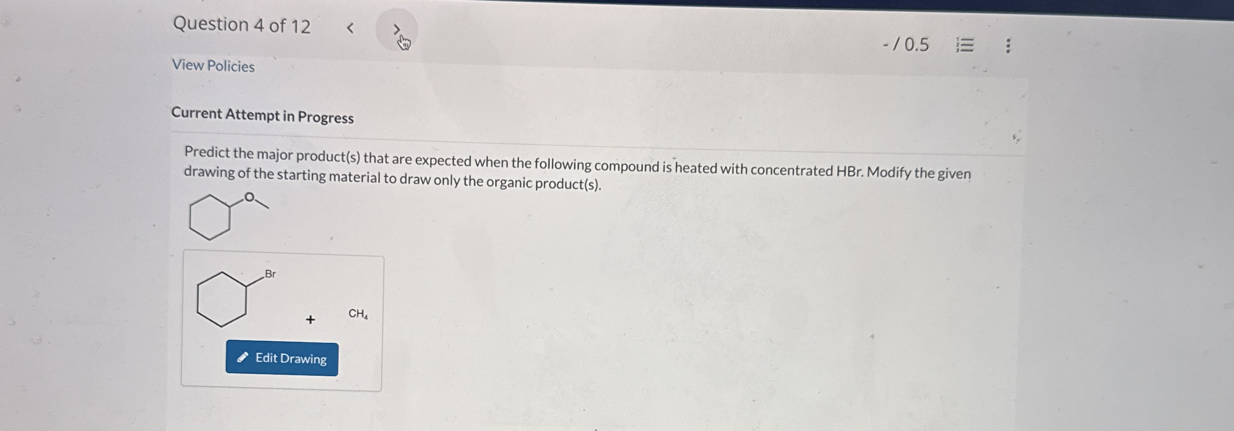 Solved Question 4 ﻿of 12View PoliciesCurrent Attempt in | Chegg.com