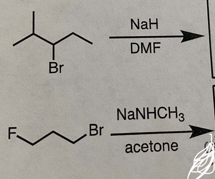 Solved Nah DMF Br NaNHCH3 Br acetone | Chegg.com
