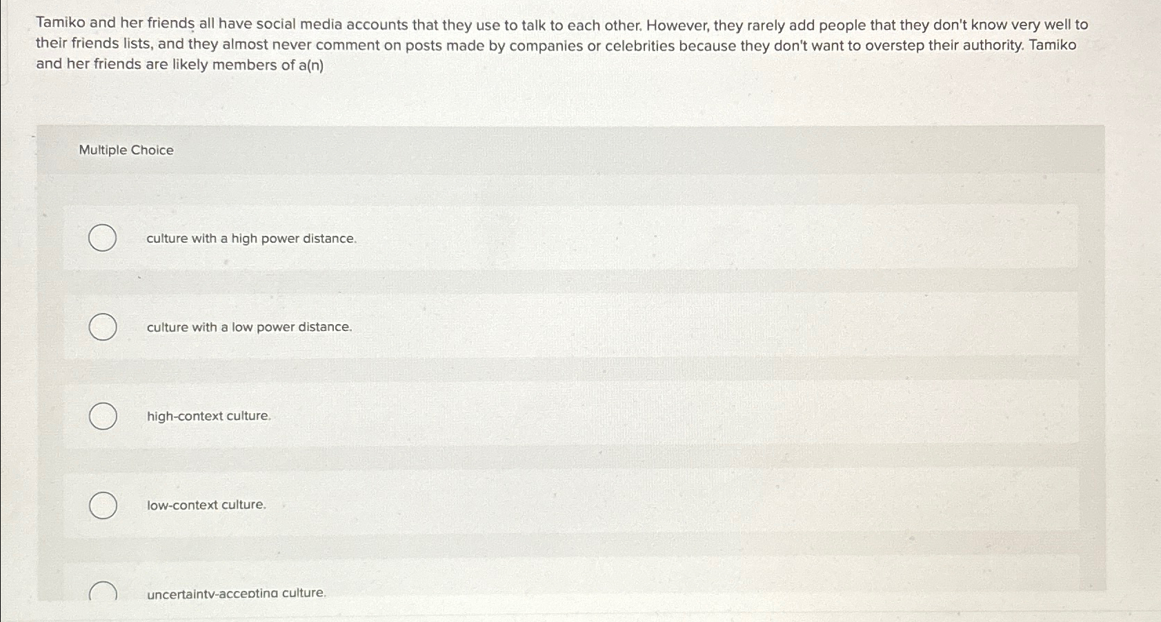 Solved Tamiko and her friends all have social media accounts | Chegg.com