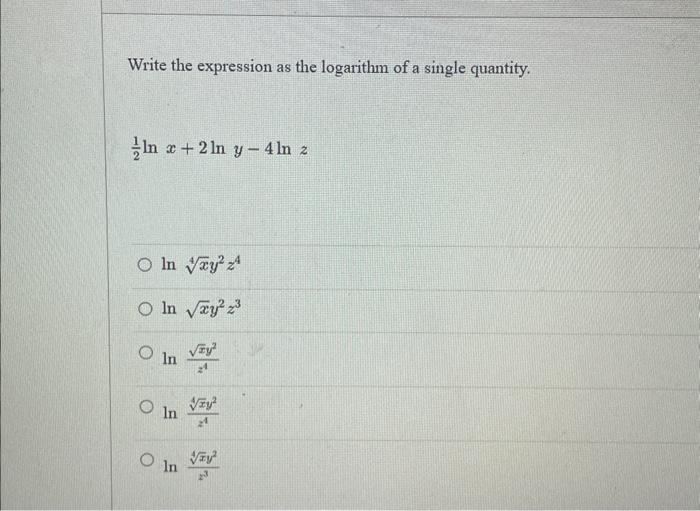 Solved Write the expression as the logarithm of a single | Chegg.com