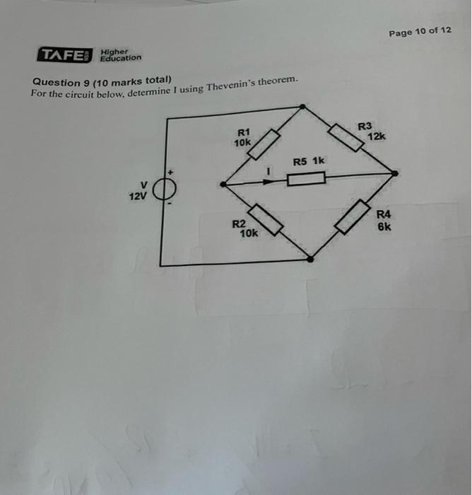 Solved Page 10 of 12 TAFE! Higher Education Question 9 (10 | Chegg.com