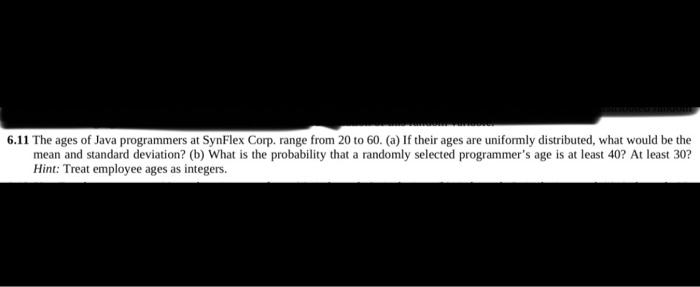 Solved sur toteur Tamuom 6.11 The ages of Java programmers | Chegg.com