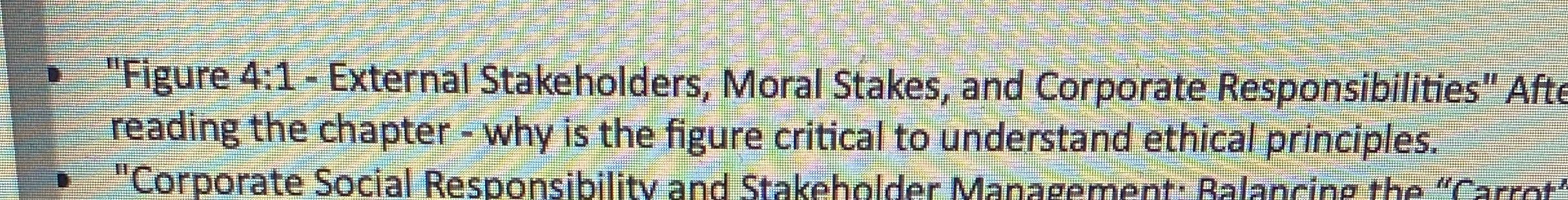 Solved "Figure 4:1 - ﻿External Stakeholders, Moral Stakes, | Chegg.com