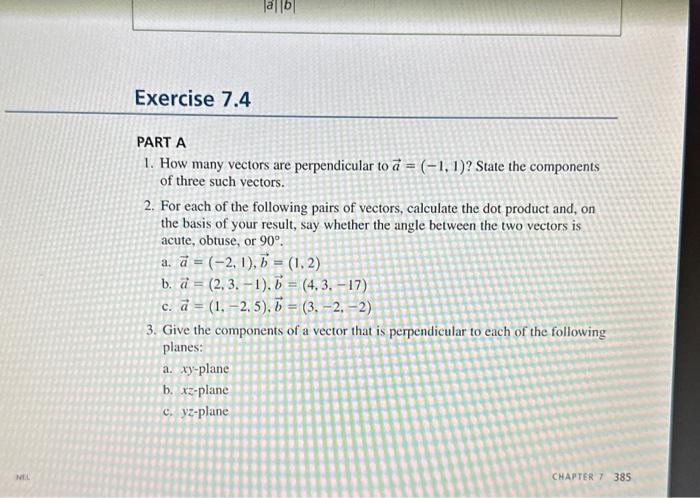 Solved 1. How many vectors are perpendicular to a=(−1,1) ? | Chegg.com