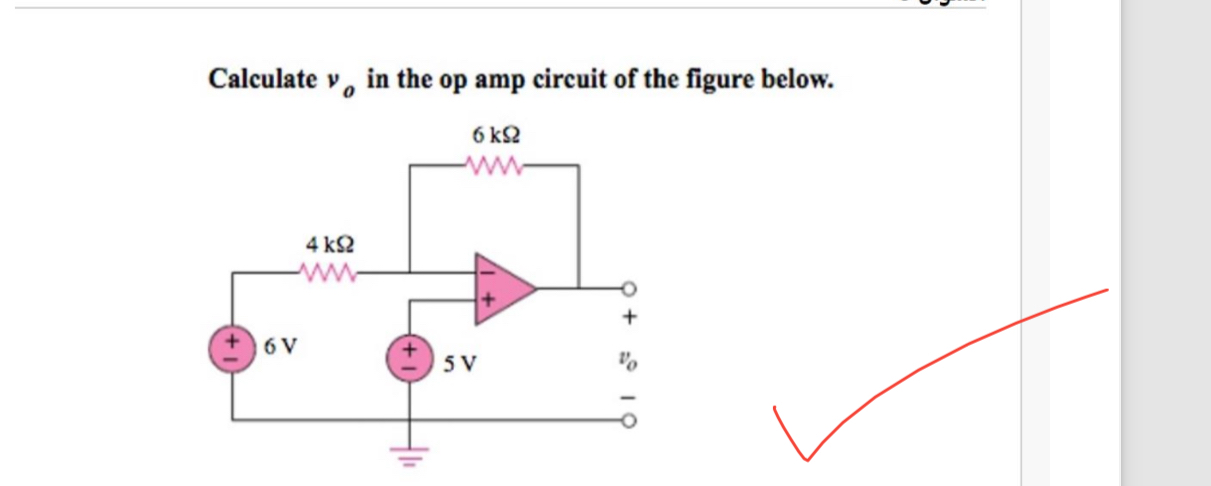Solved Calculate vo ﻿in the op amp circuit of the figure | Chegg.com