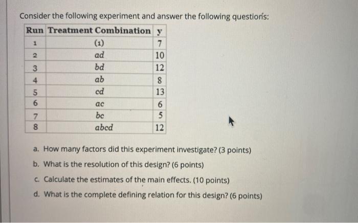 Solved 1 CH Consider the following experiment and answer the | Chegg.com