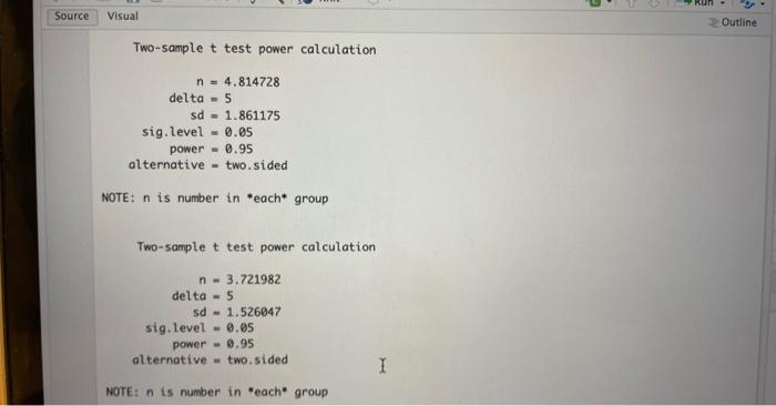 Solved Use the power.t. . test() function to estimate the | Chegg.com