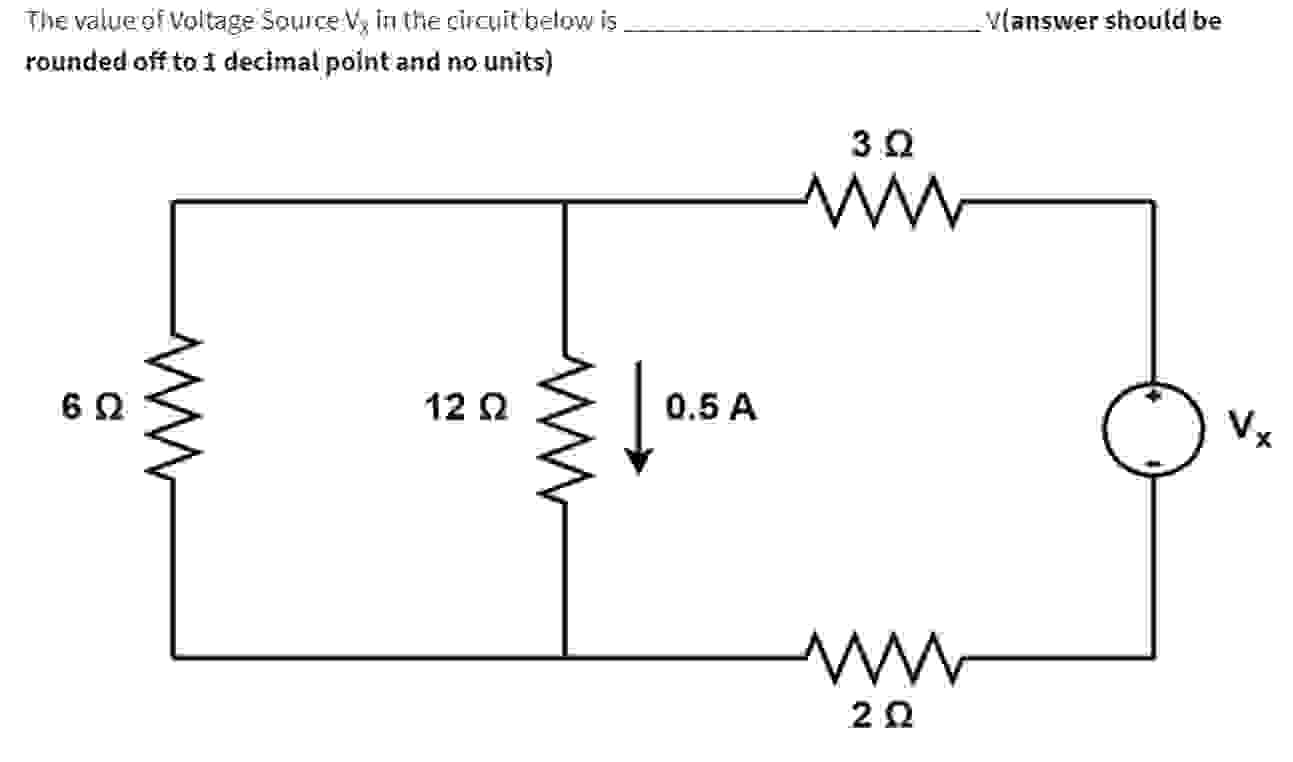 Solved The value of Voltage Source V in the sircuit below | Chegg.com