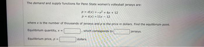 Solved The monthly demand equation for Penn State Bakery | Chegg.com
