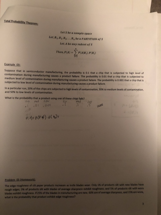 Solved Total Probability Theorem: Lets be a sample space | Chegg.com