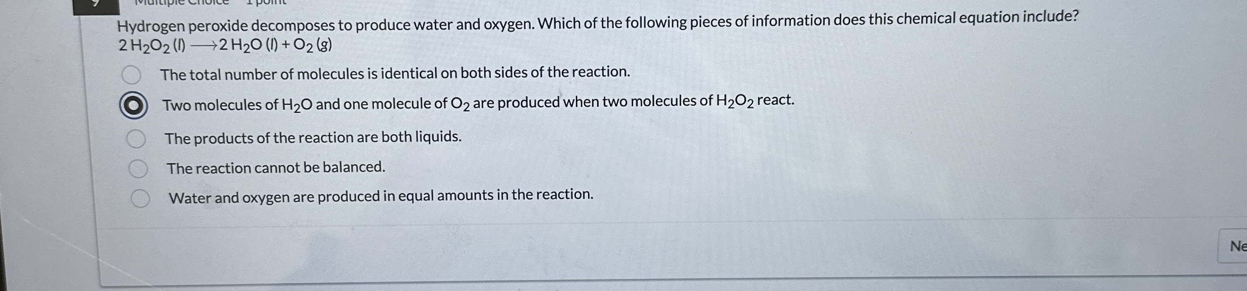 Solved Hydrogen peroxide decomposes to produce water and | Chegg.com
