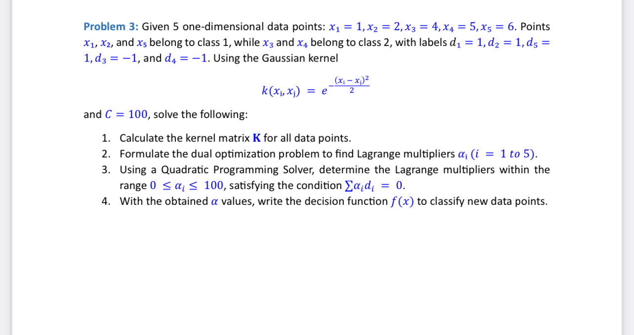 Solved Problem 3: Given 5 ﻿one-dimensional data points: | Chegg.com