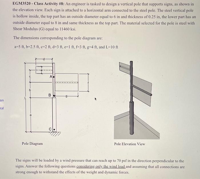 Solved EGM3520 - Class Activity \#8: An engineer is tasked | Chegg.com