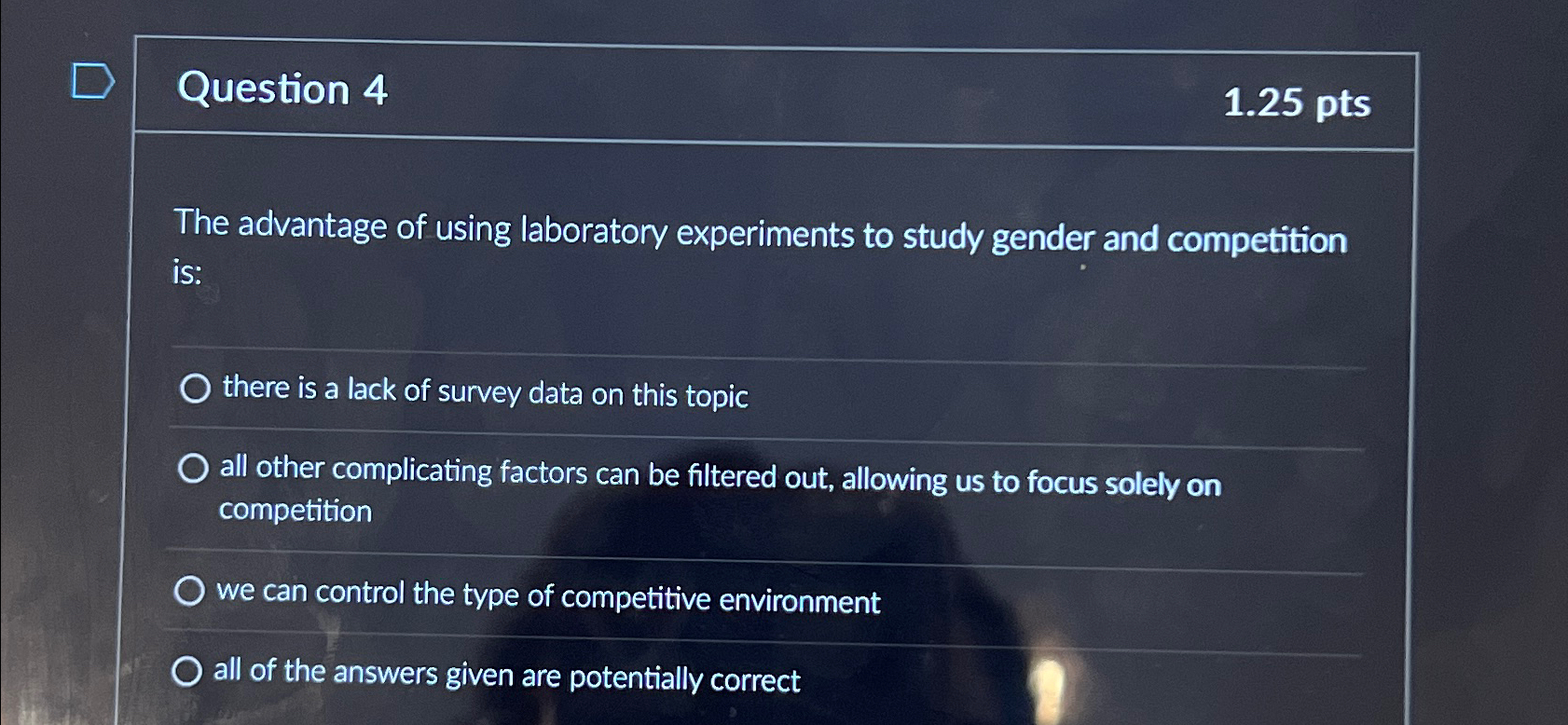 Solved Question 41.25ptsThe advantage of using laboratory | Chegg.com