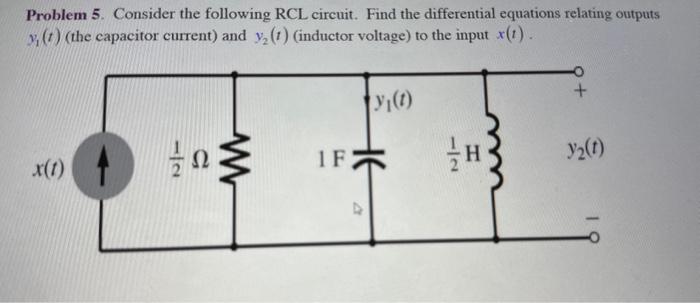 Solved Problem 5. Consider the following RCL circuit. Find | Chegg.com