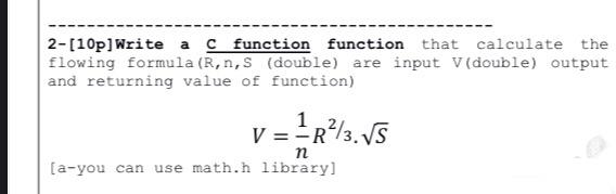 Solved 2-[10p] Write a c function function that calculate | Chegg.com