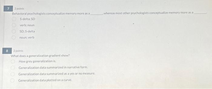 Solved Which generalization gradient data path color shows | Chegg.com