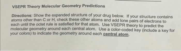 Solved VSEPR Theory Molecular Geometry Predictions | Chegg.com