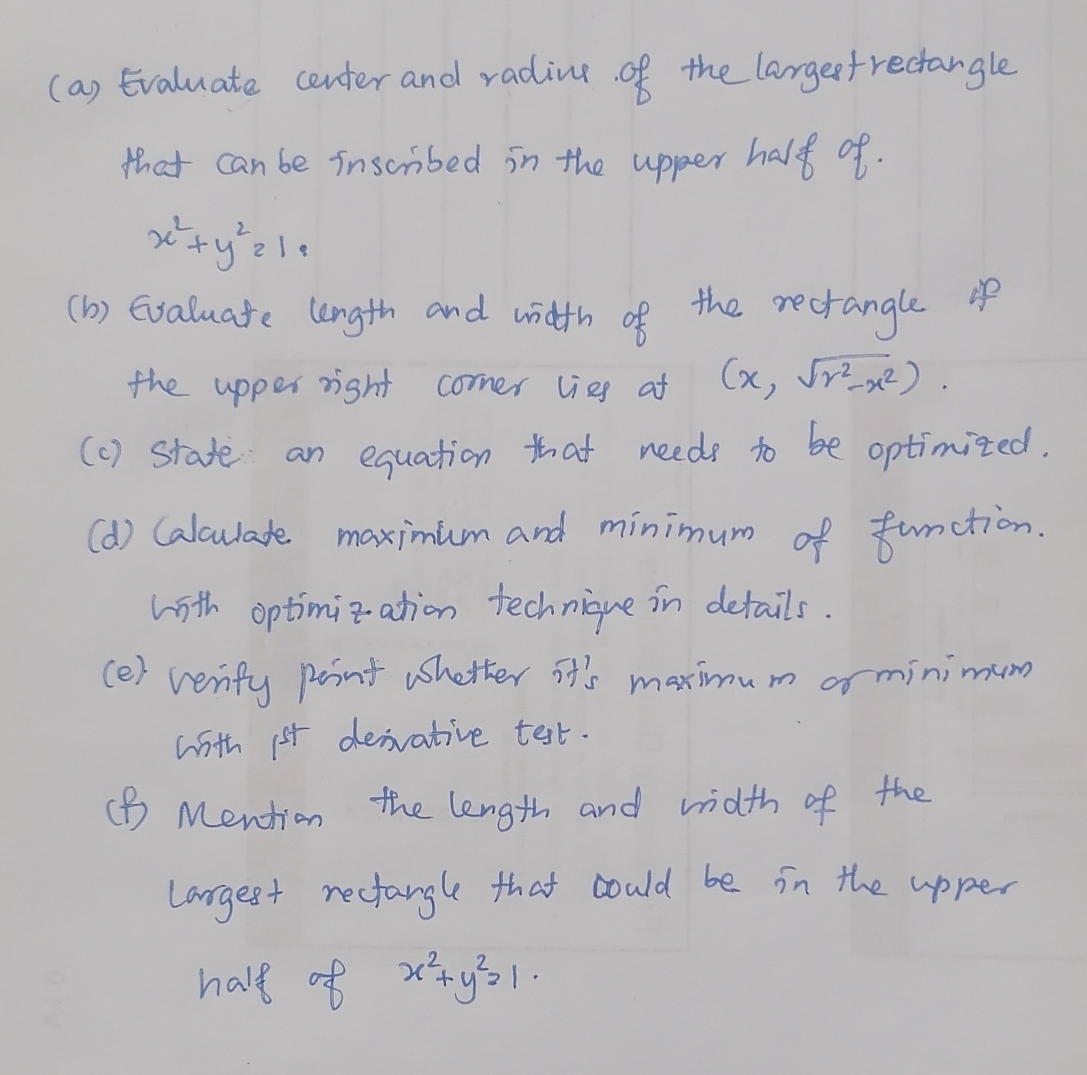 Solved (a) ﻿Evaluate center and radins of the largest | Chegg.com