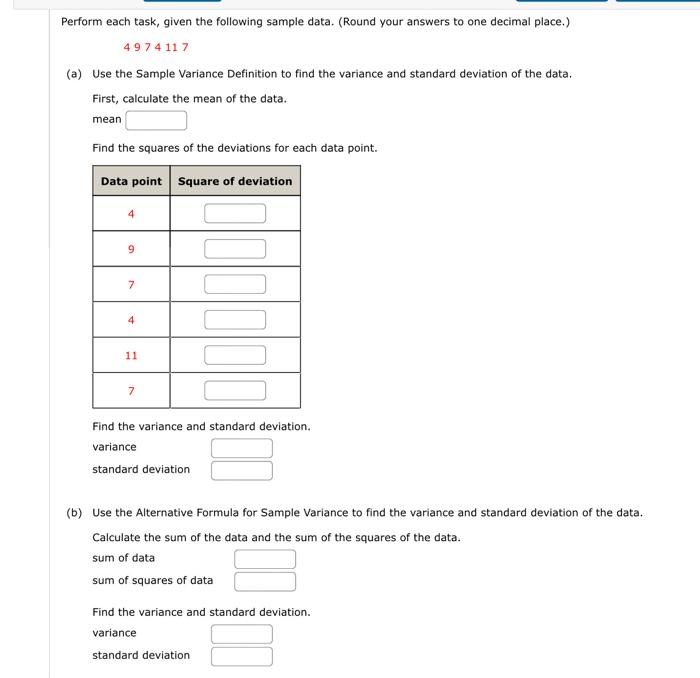 Solved erform each task, given the following sample data. | Chegg.com