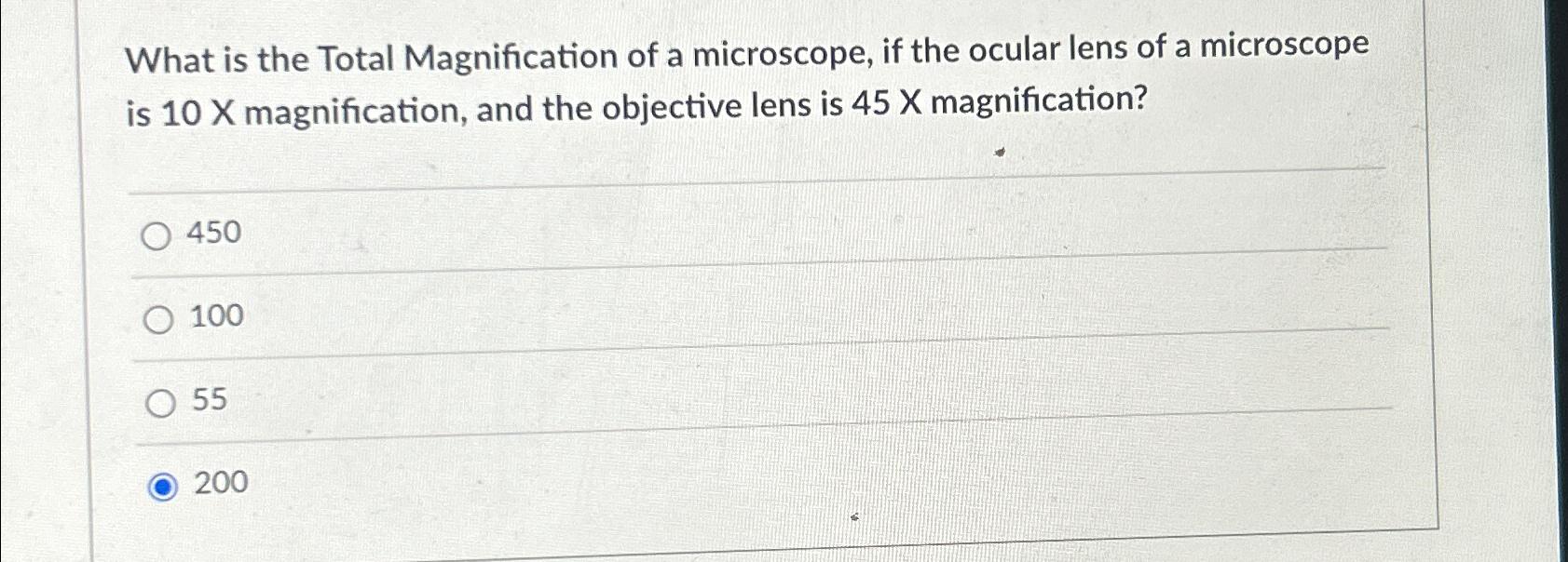 Solved What is the Total Magnification of a microscope, if | Chegg.com