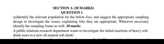 SECTION A (20 MARKS) QUESTION 1 (a)Identify the | Chegg.com