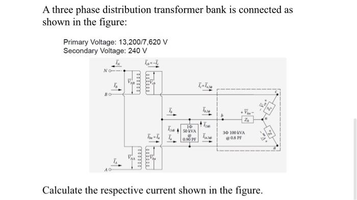 Solved A three phase distribution transformer bank is | Chegg.com