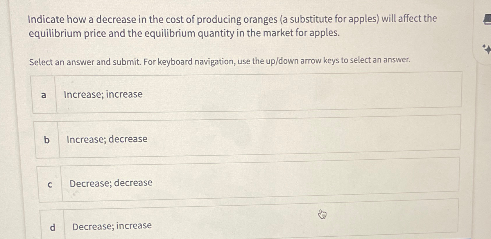 Solved Indicate how a decrease in the cost of producing | Chegg.com