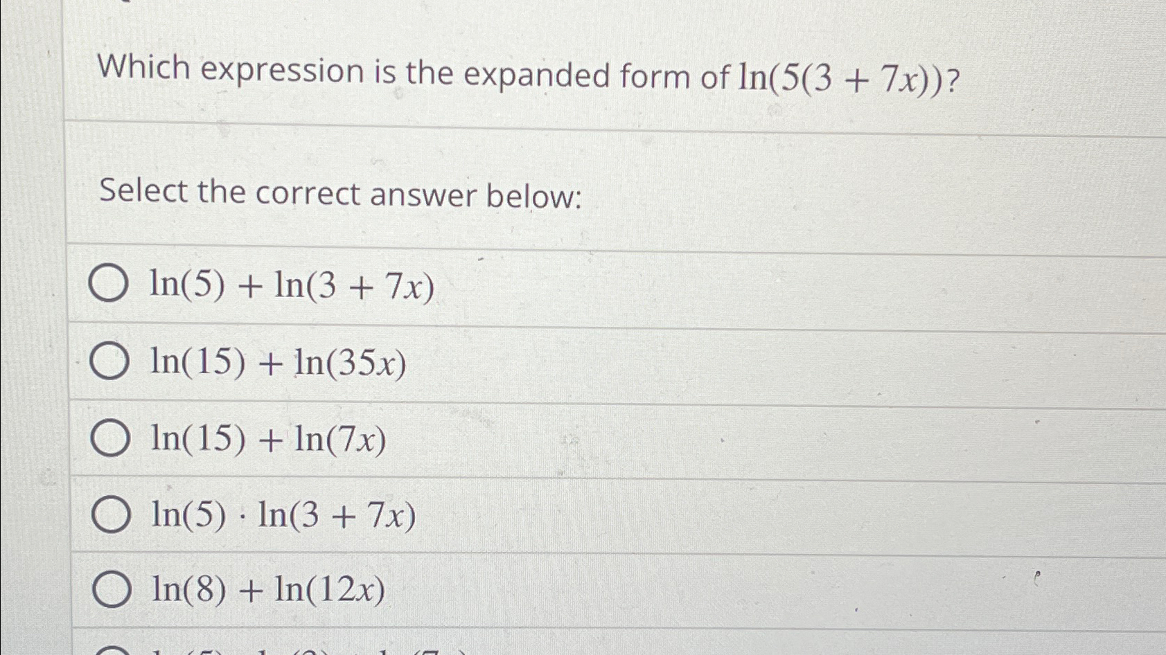 Solved Which expression is the expanded form of | Chegg.com