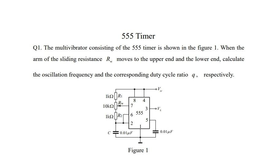 Solved 555 Timer Of The 555 Timer Is Shown In The Figure 1