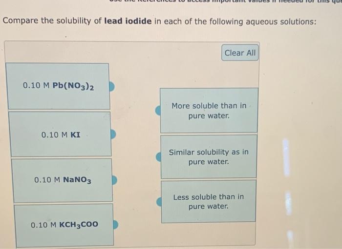Solved Each of the insoluble salts below are put into 0.10M | Chegg.com