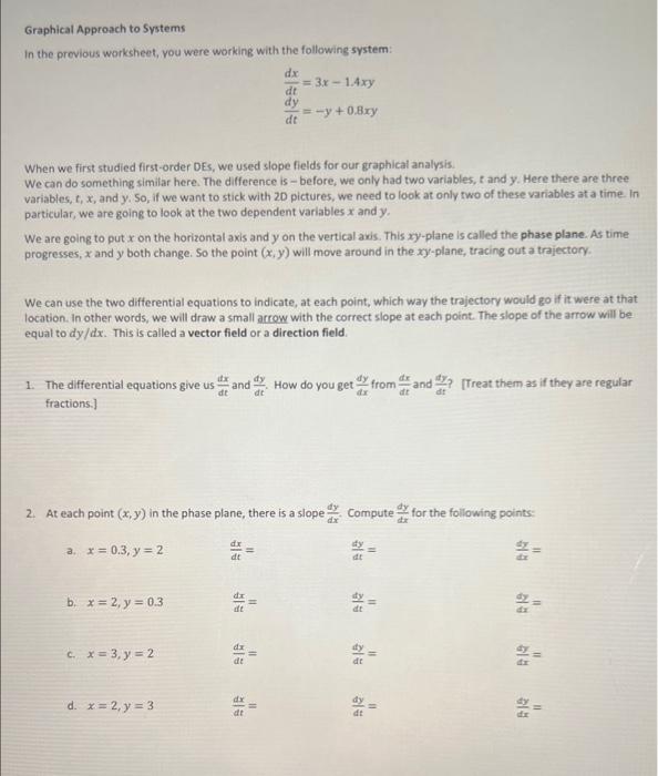 Solved Graphical Approach to Systems In the previous | Chegg.com