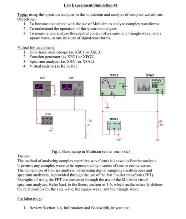 Solved Lab Experiment/Simulation #1 Topic: using the | Chegg.com