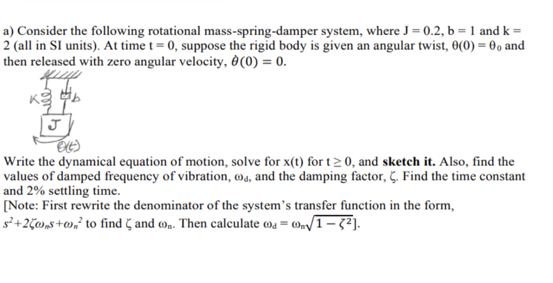 Solved a) ﻿Consider the following rotational | Chegg.com
