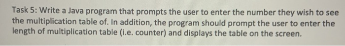 Solved Task 5: Write a Java program that prompts the user to | Chegg.com