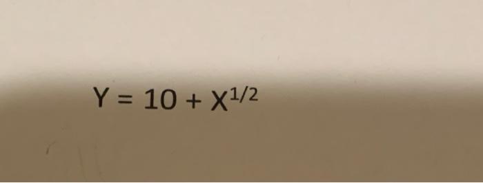 Solved Y=10+X1/2 | Chegg.com
