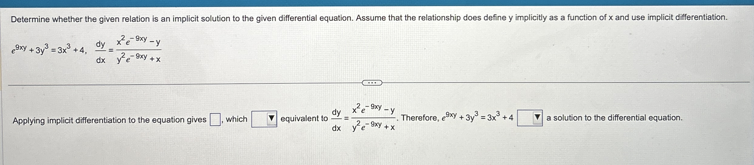Solved Determine whether the given relation is an implicit | Chegg.com