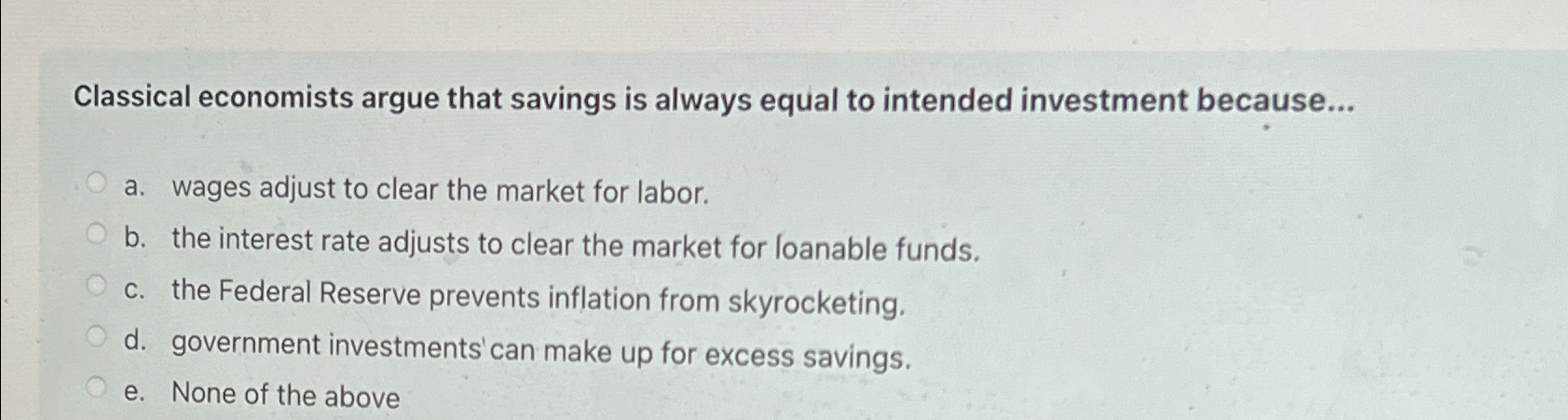 Solved Classical economists argue that savings is always | Chegg.com