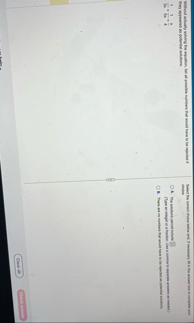 Solved Without actually solving the equation, list all | Chegg.com