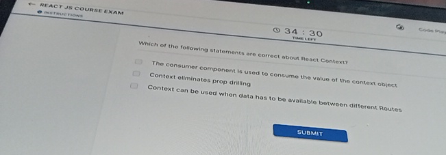 Solved REACTUS COURSE EXAMmatnue rows.(c) 34:30Which of the | Chegg.com