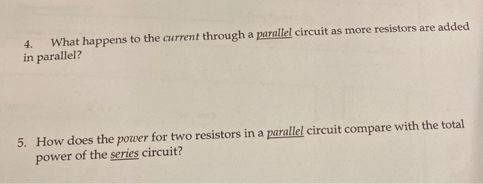 Solved what happens to the current through a parallel | Chegg.com