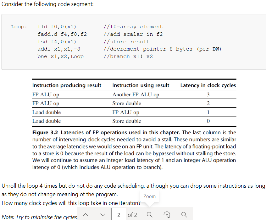 Solved Consider the following code segment:Loop: fld | Chegg.com