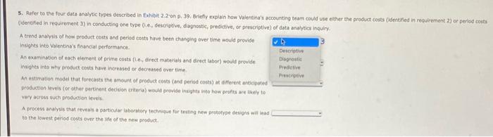 Solved 5. Refer to the four data analydic types described in | Chegg.com