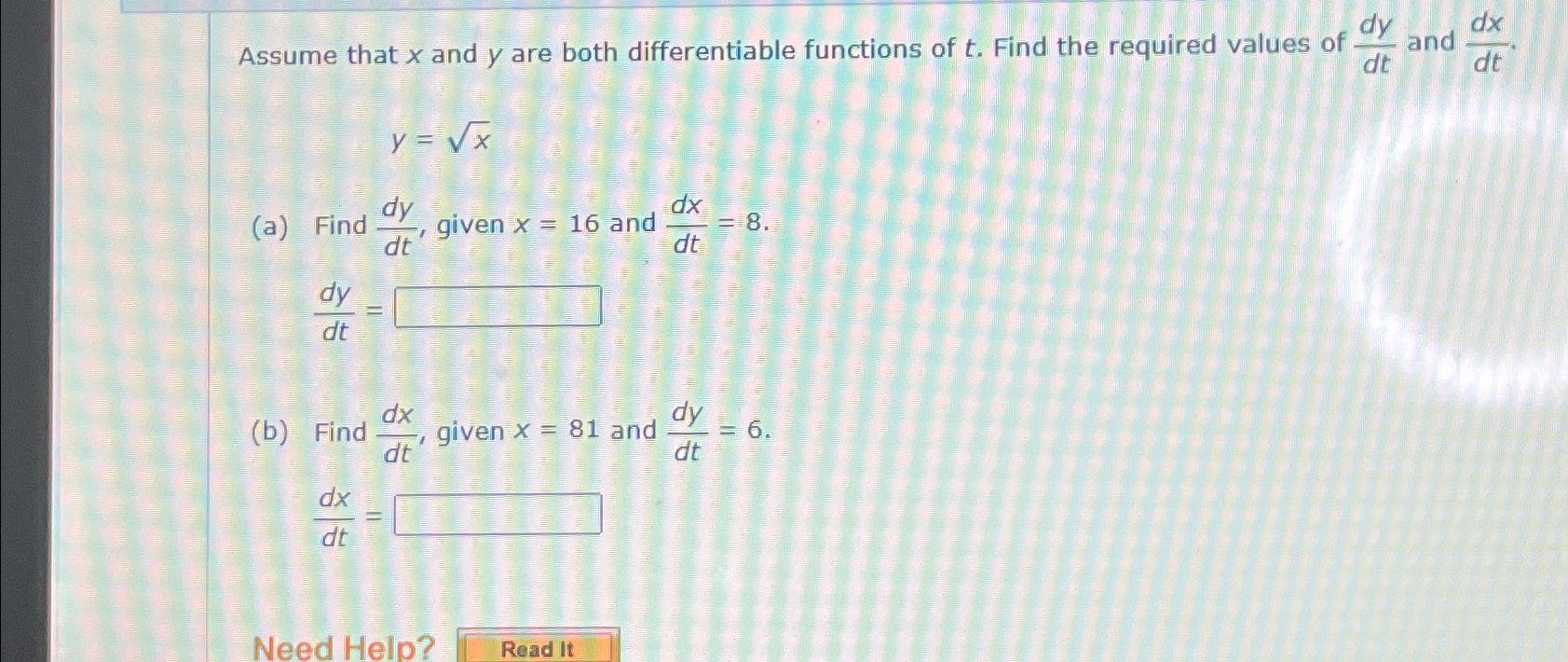 Solved Assume that x ﻿and y ﻿are both differentiable | Chegg.com