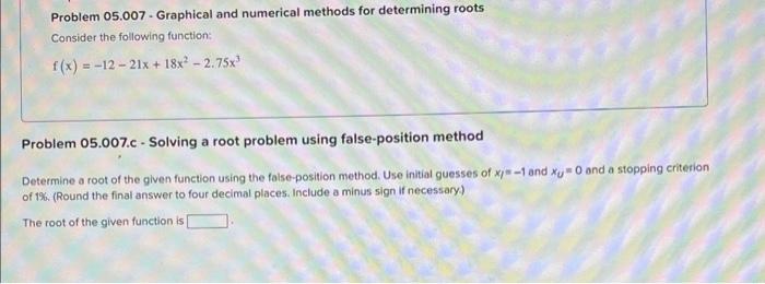 Solved Problem 05.007 - Graphical and numerical methods for | Chegg.com