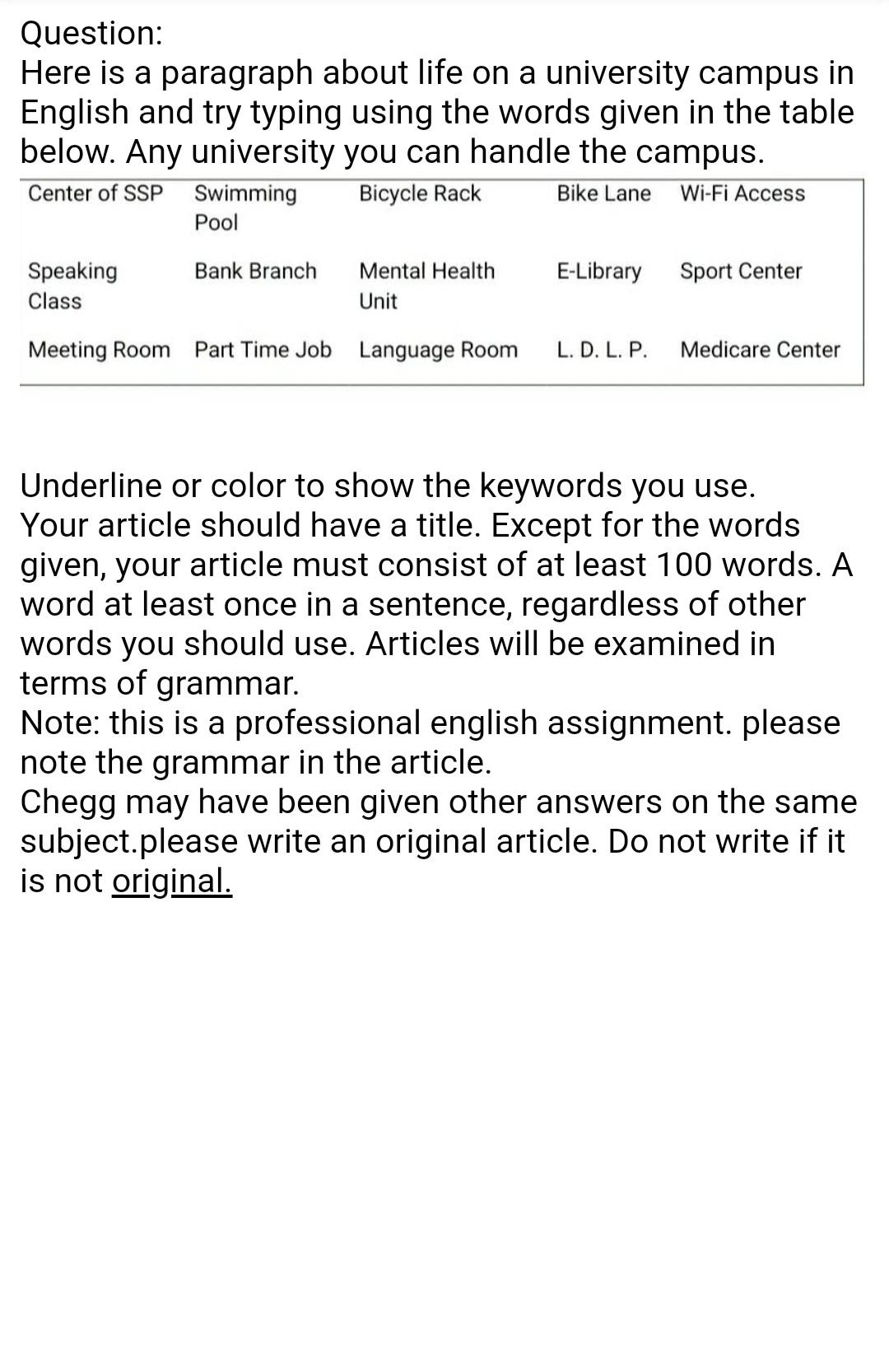 Solved Question: Here is a paragraph about life on a | Chegg.com