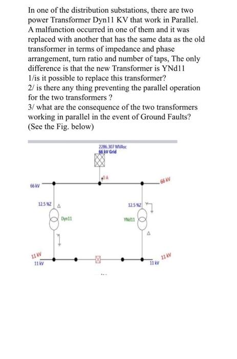 Solved In one of the distribution substations, there are two | Chegg.com
